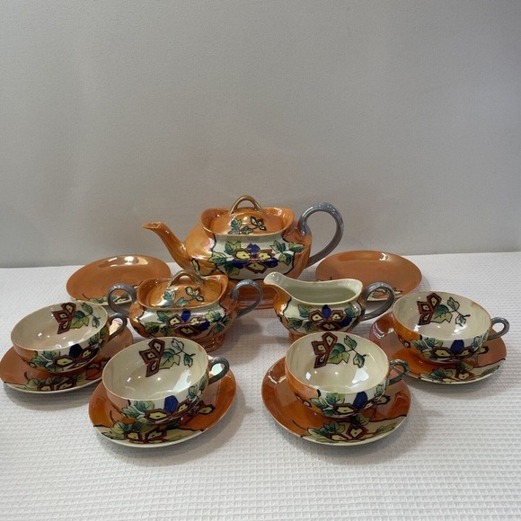 Nippon | Dining | Vintage Nippon Hand Painted Japanese Lusterware Tea ...